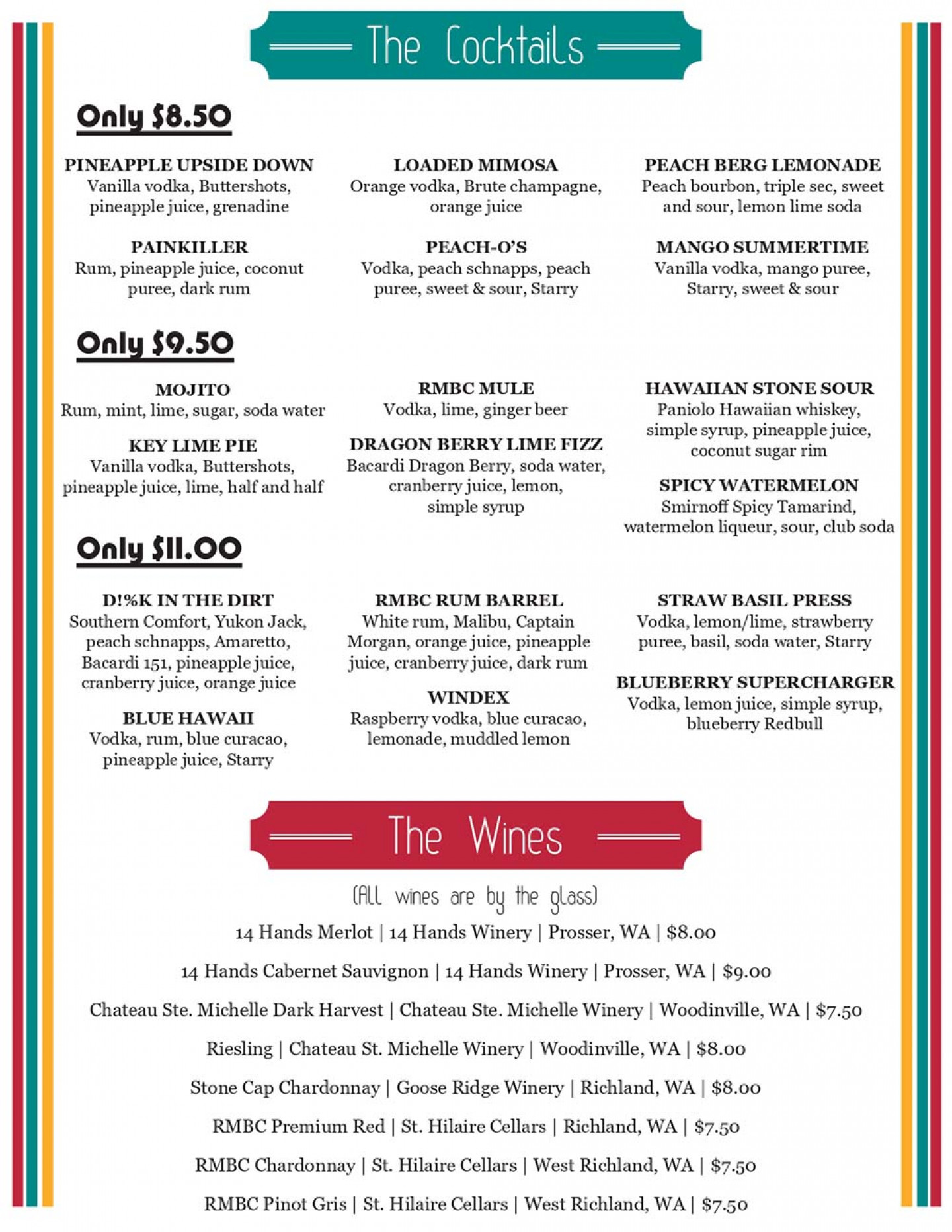 Beer & Cocktail List: Rattlesnake Mountain Brewing Co.